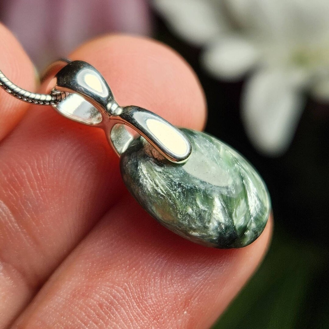 Seraphinite Pendant Seraphinite Necklace Seraphinite Jewelry Serafina ...