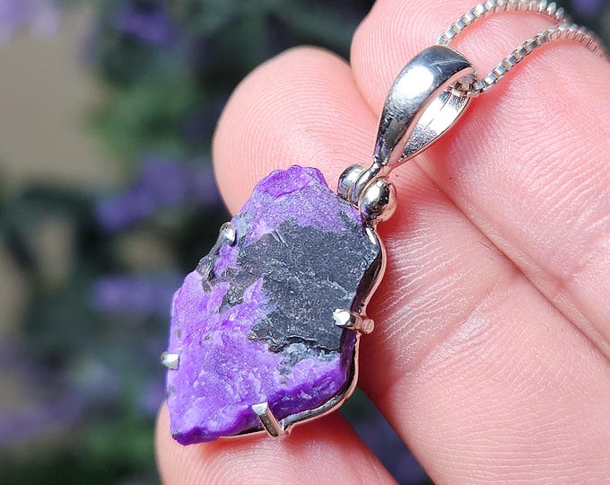 Gel Sugilite Pendant Sugilite Necklace Sugilite Jewelry Sugilite Crystal Purple Sugilite ...