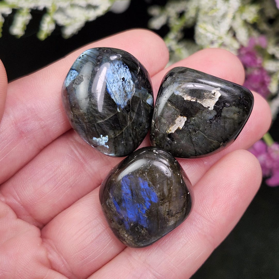 Larvikite Polished Crystal, Monzonite Gemstone - Tumbled Larvikite ...