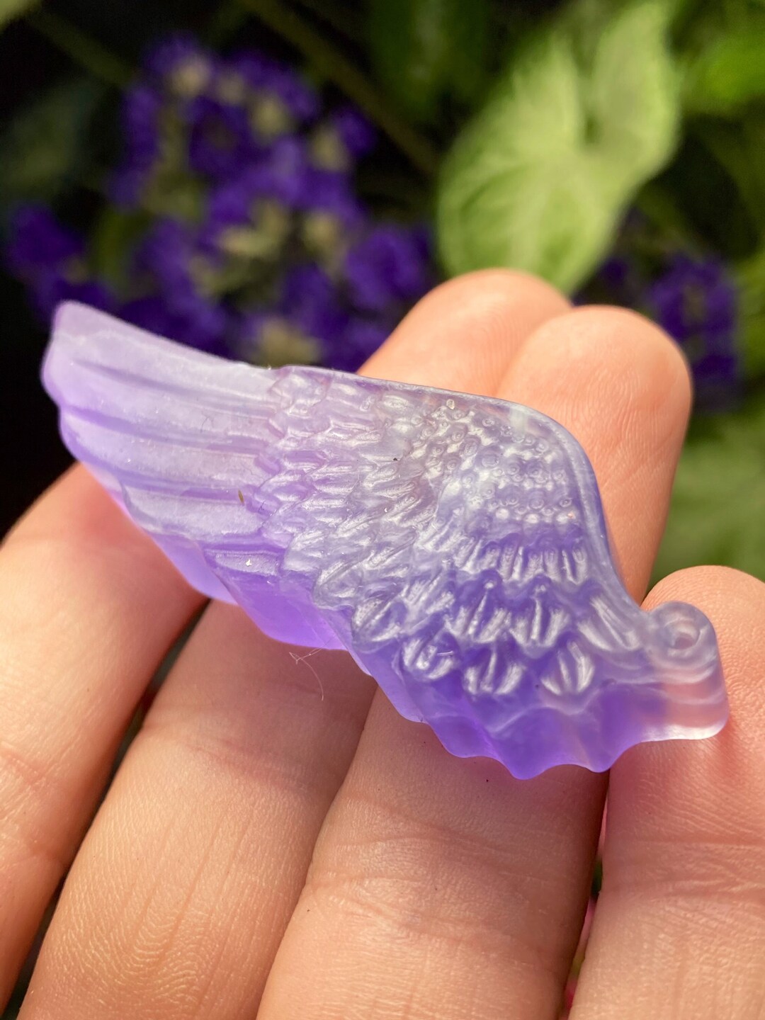 Angel Wing Carving - Rainbow Fluorite Crystal - Angel Wing Carving ...