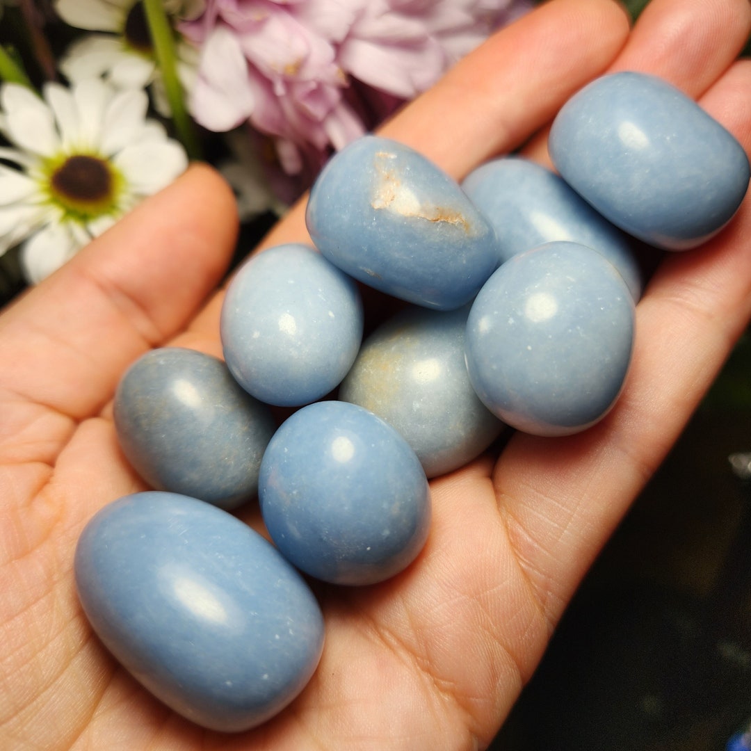 Angelite Crystal / Tumbled Angelite / Angelite Stone / Angel Stone ...