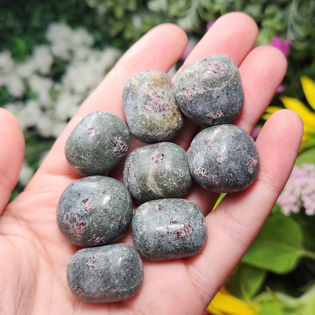 Anyolite Stone - Ruby in Matrix - Ruby in Zoisite - Anyolite Tumble - Ruby Stone - Ruby Crystal ...