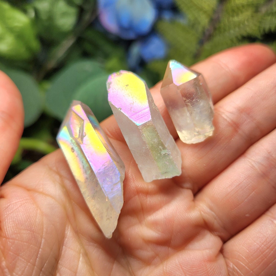 Angel Aura Quartz - Angel Aura Crystal - Aura Quartz Point - Raw Angel Aura Quartz - Angel Aura ...