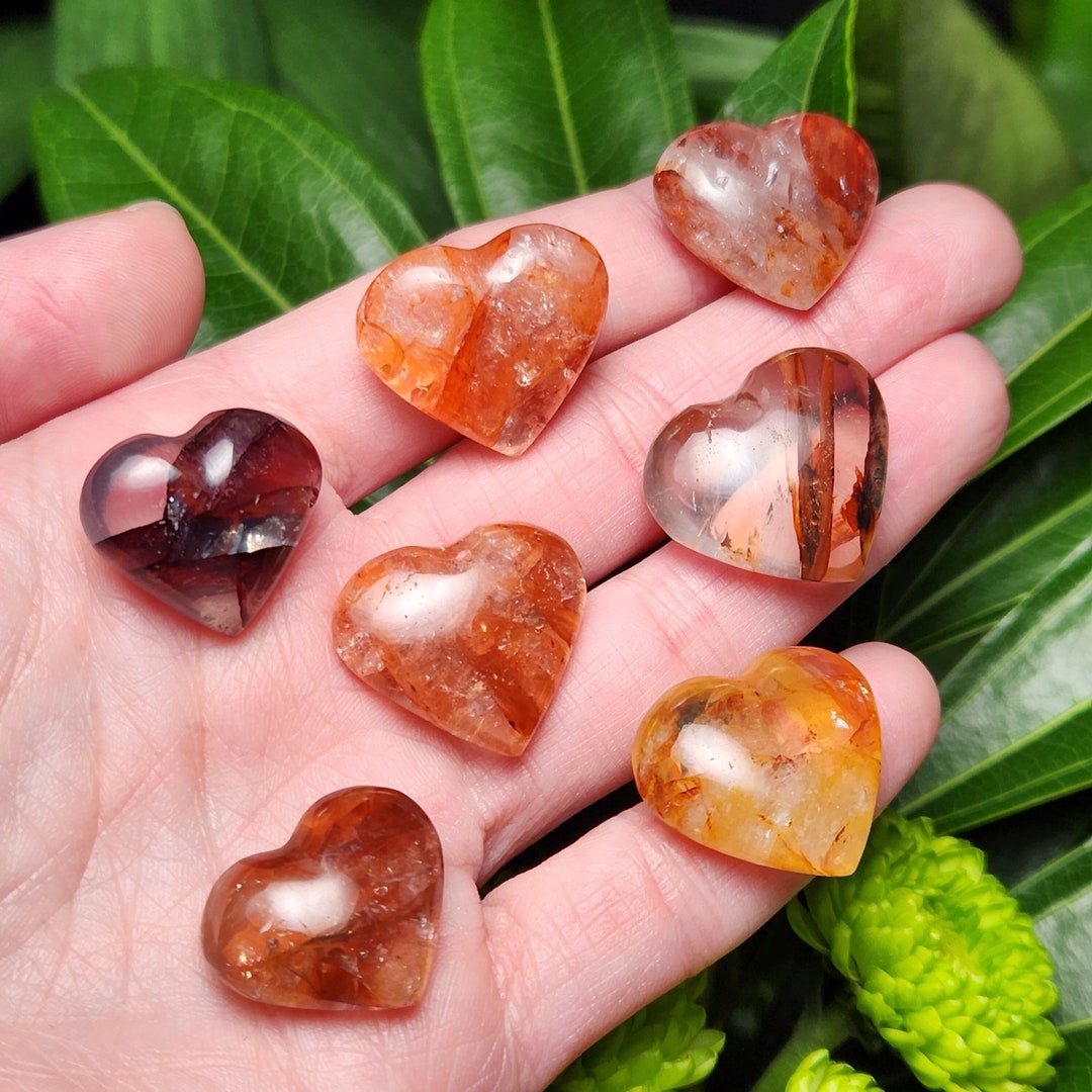 Fire Quartz Heart - Hematoid Quartz Heart - Fire Quartz - Hematoid ...