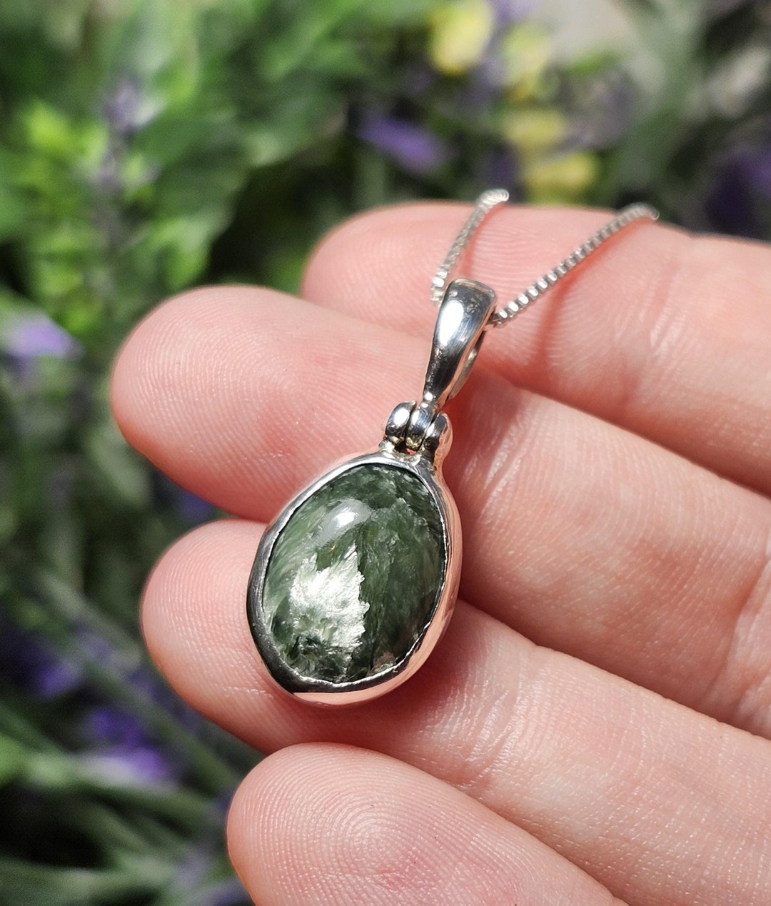 Seraphinite Pendant - Seraphinite Necklace - Seraphinite Jewelry ...