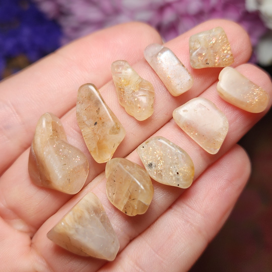 Rainbow Sunstone Crystal / Confetti Sunstone / Tumbled Sunstone / Polished Sunstone / Sunstone ...