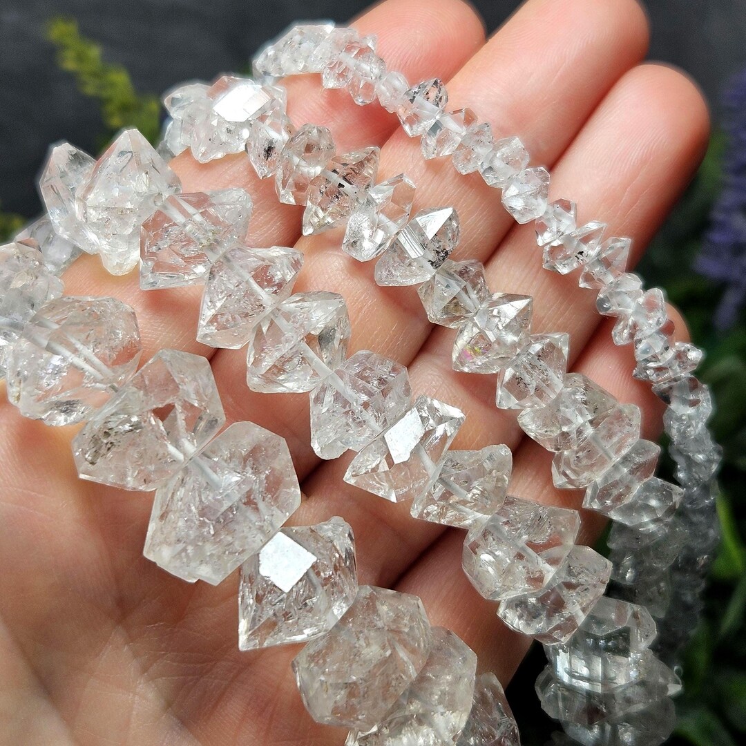 Herkimer Diamond Beads: 1, 10 or 25 Bulk Raw Quartz Crystal Bead ...