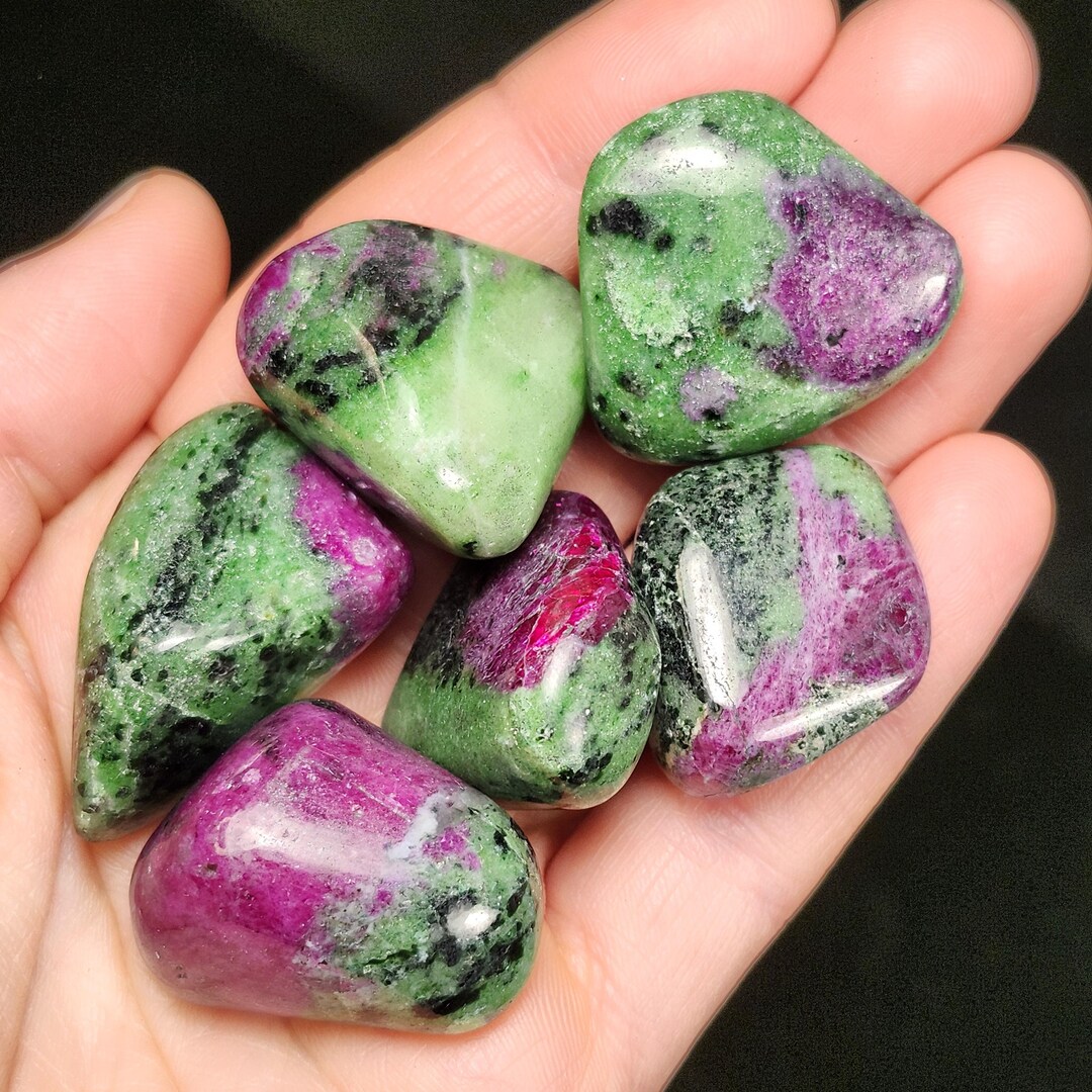 Tumbled Ruby Zoisite Specimen: UV Reactive Crystal - Etsy