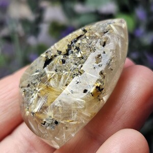 Rutile Hematite Stars in Quartz Palm Stone Rutile Star Golden Rutile ...