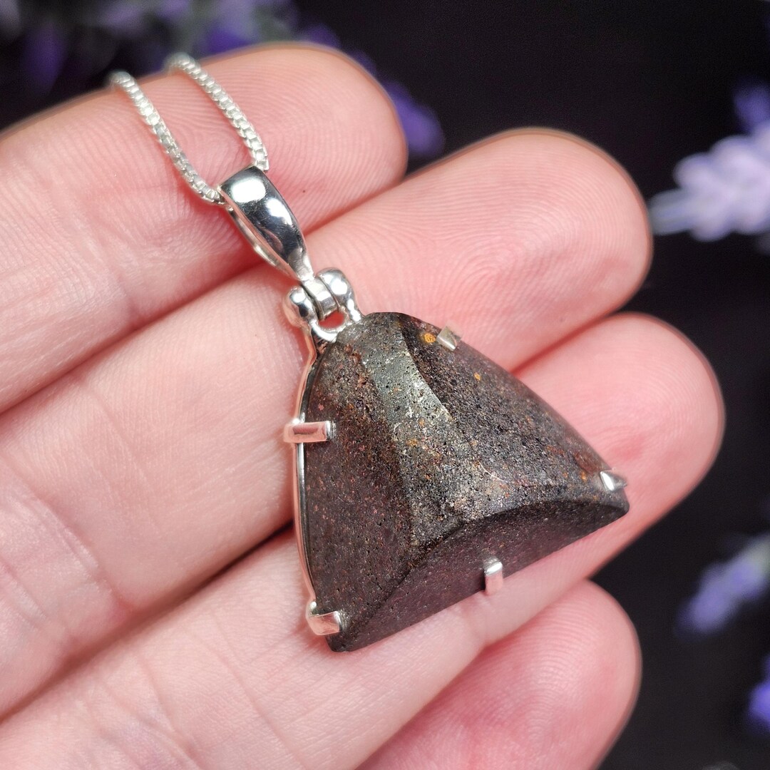 Chondrite Meteorite Pendant - Natural Meteorite Jewelry - Polished ...