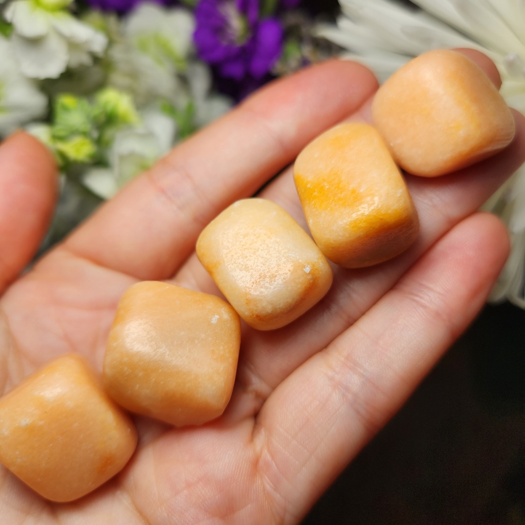 Tumbled Peach Calcite Crystal: Polished Calcite Stone - Etsy