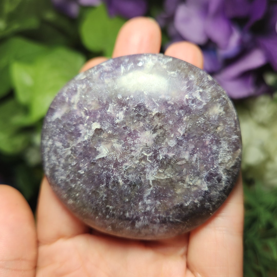 Lepidolite Palm Stone - Lepidolite Stone - Lepidolite Palmstone - Lepidolite Crystal - Polished ...