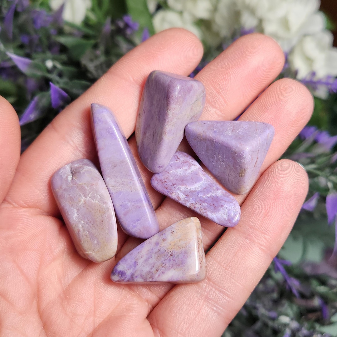 Purple Jade Crystal - Purple Jade Stone - Polished Jade - Tumbled Jade ...