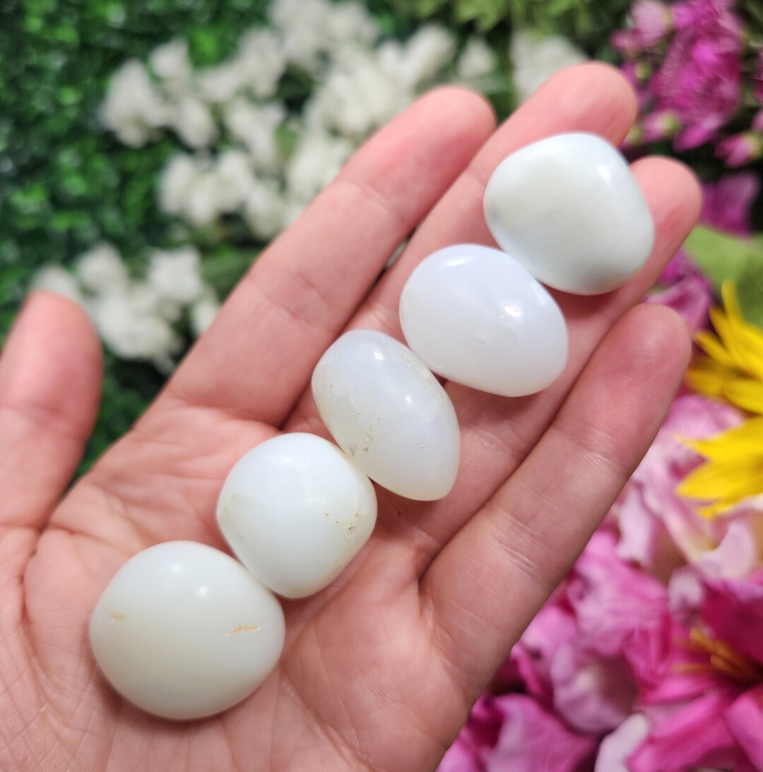 White Jade Stone - Tumbled Jade - Jade Crystal - Jade Gemstone - White ...