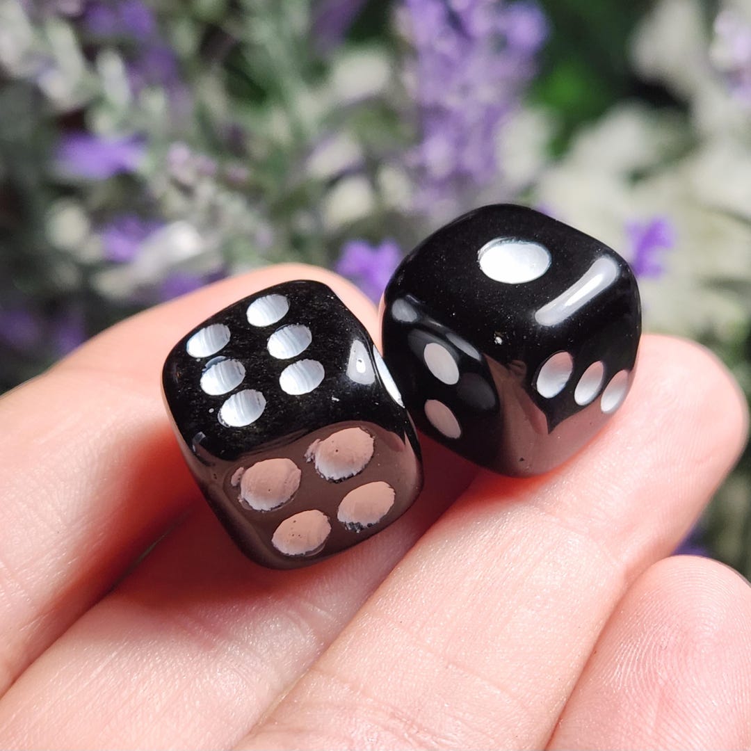 Obsidian Dice - Stone Dice - Black Obsidian - Crystal Dice - Obsidian ...