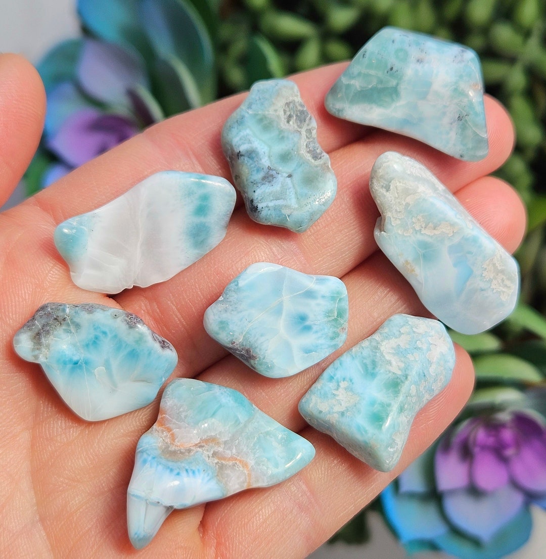 Blue Larimar - Larimar Crystal - Tumbled Larimar - Polished Larimar ...