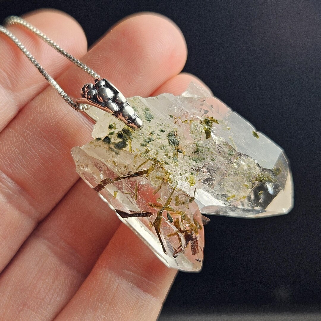 Twin Flame BROOKITE Dream Quartz Pendant - Epidote Quartz - Twin Flame ...