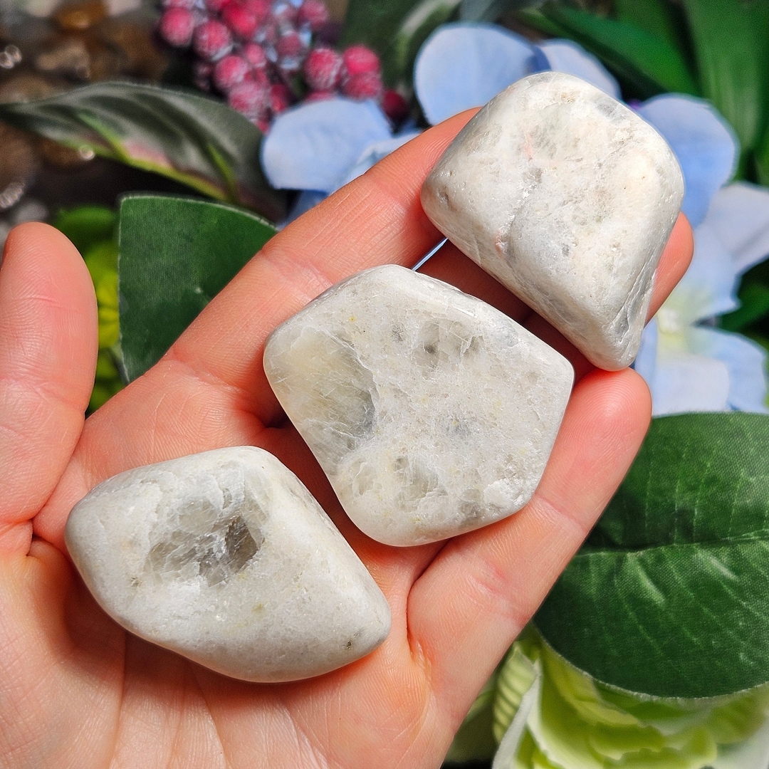 White Moonstone Palm Stone - Virginia White Moonstone - Moonstone ...