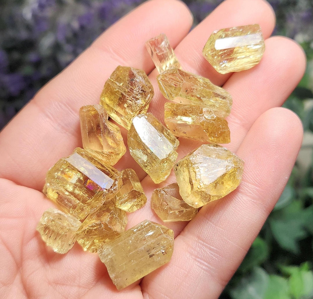 Raw Golden Apatite Crystal Specimen: Natural Yellow Apatite - Etsy