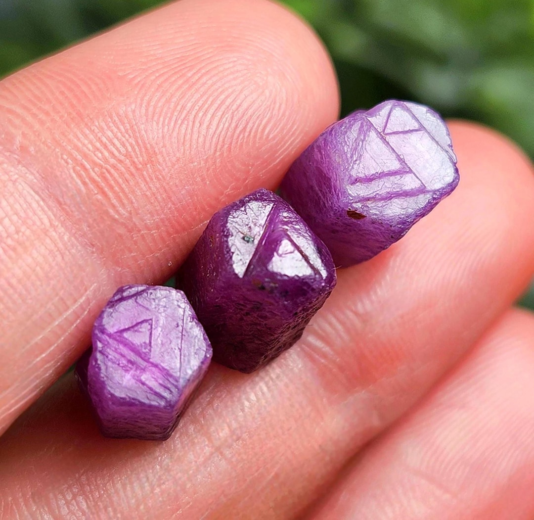 Record Keeper Ruby Crystal - Etched Geometric Stone - Raw Ruby - Ruby ...
