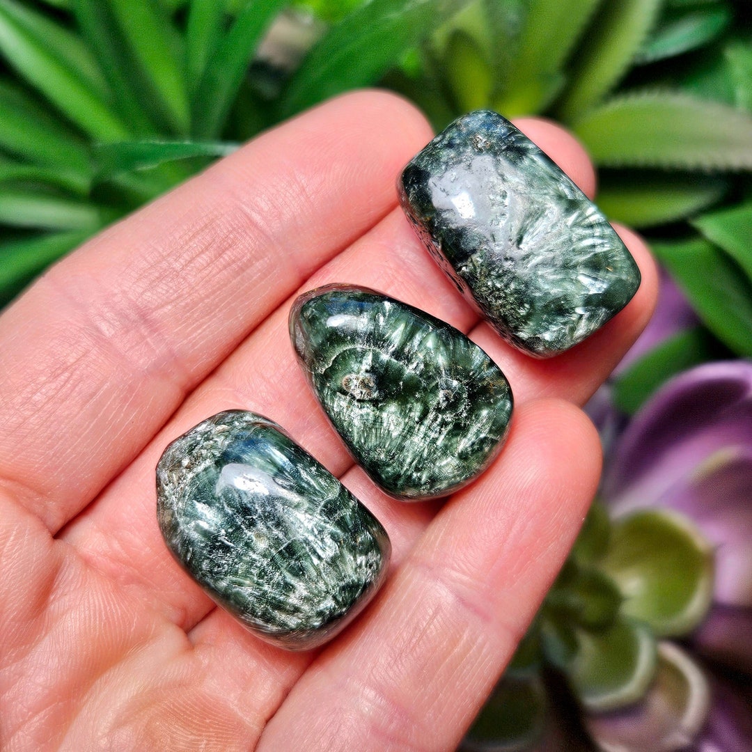 Seraphinite Stone - Seraphinite Tumbled - Seraphinite Crystals - Polished Seraphinite ...