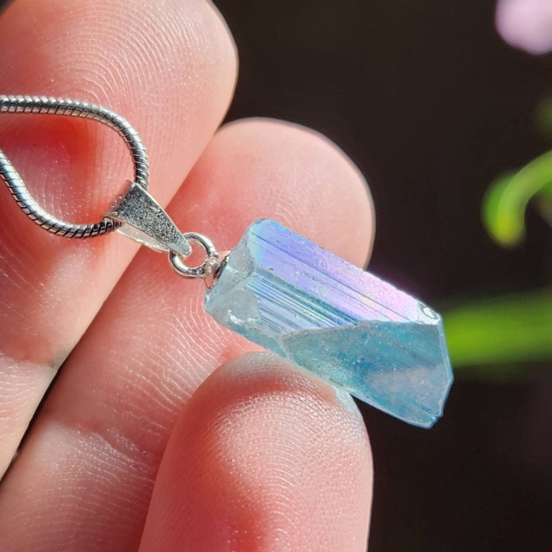 Aqua Aura Danburite Pendant / RARE Crystal / Danburite / - Etsy