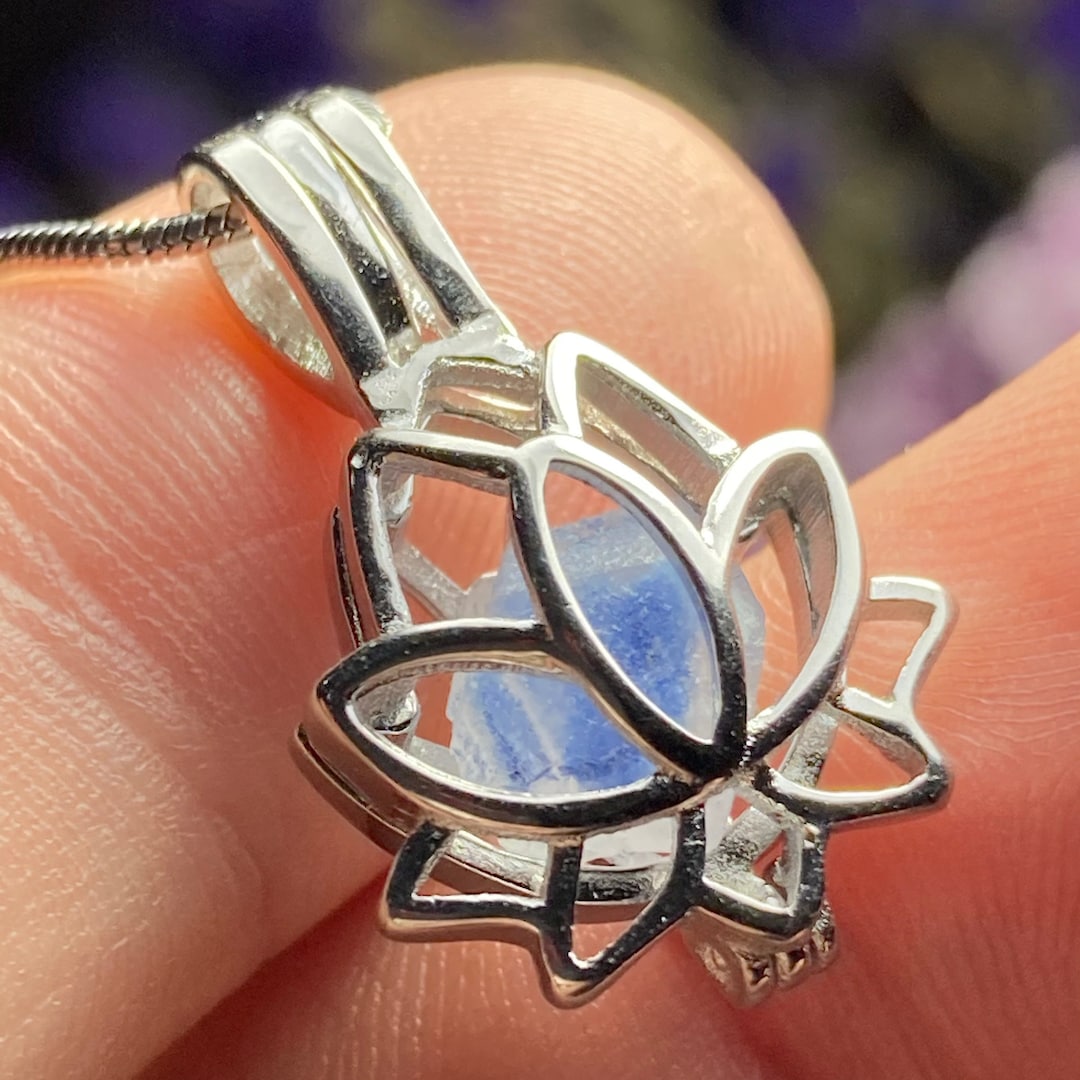 Dumortierite in Quartz Pendant / Dumortierite Necklace / Dumortierite ...