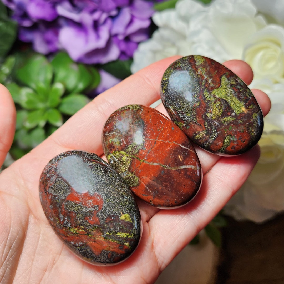 Dragon Bloodstone / Dragons Bloodstone / Bloodstone Palm Stone ...