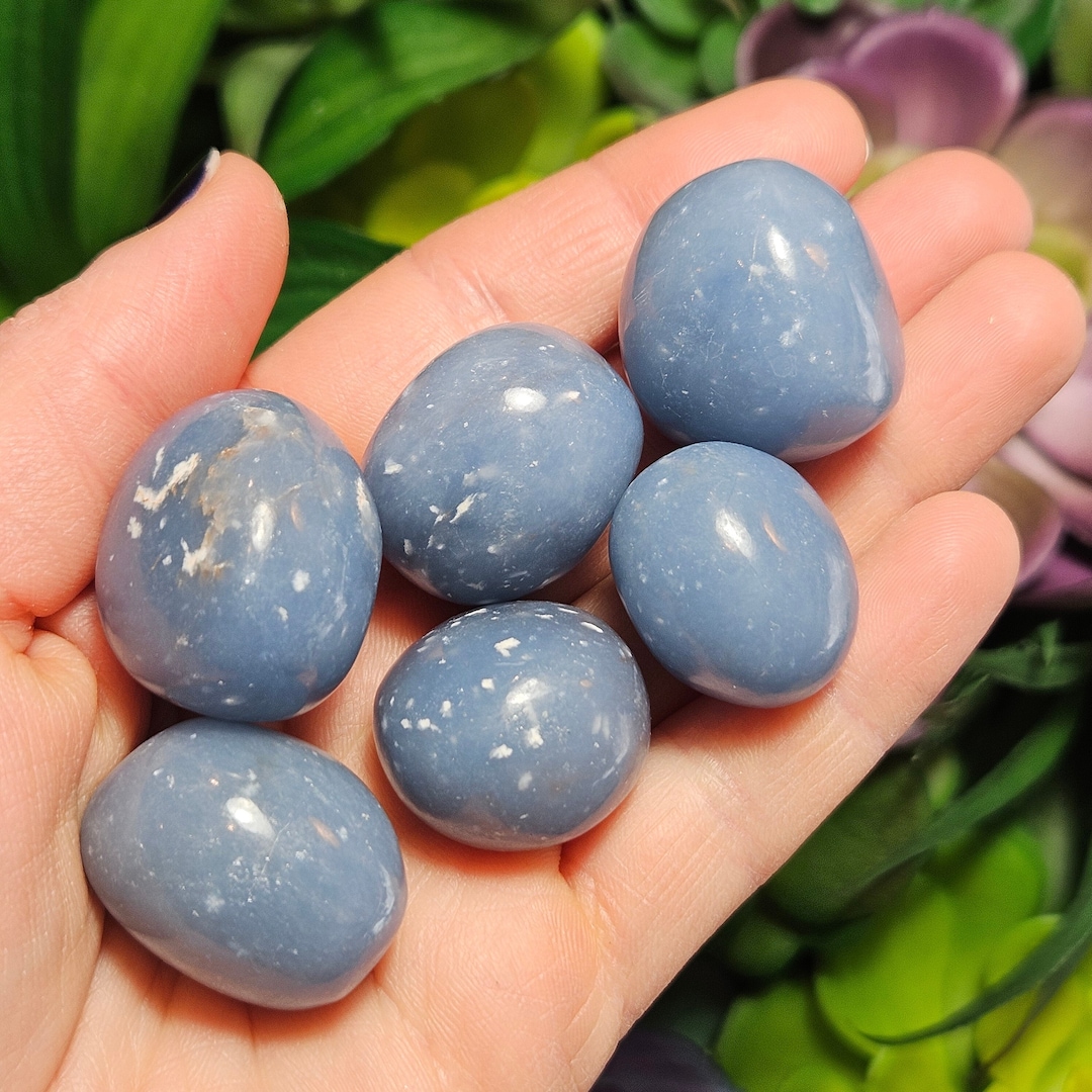 Angelite Crystal - Tumbled Angelite - Angelite Stone - Angel Stone ...