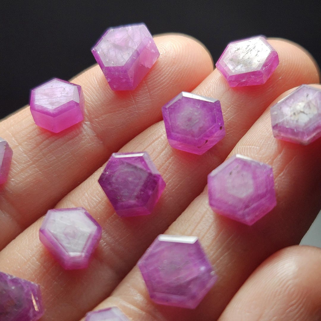 Ruby Crystal Slice - UV Reactive - Trapiche Ruby - Ruby Stone - Ruby Specimen - Ruby Crystal ...