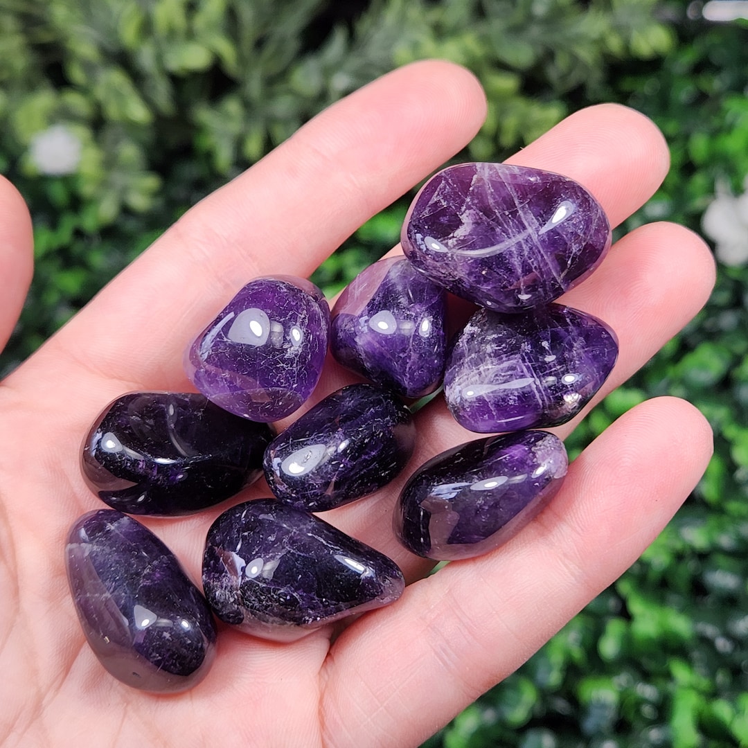 Dark Amethyst Crystal - Brazilian Amethyst - Tumbled Amethyst ...