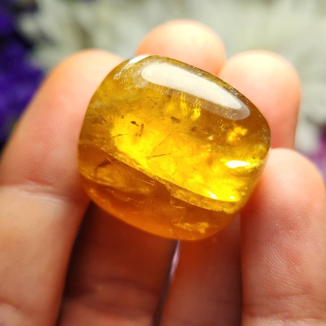 Honey Calcite Crystal - Tumbled Honey Calcite - Polished Honey Calcite ...