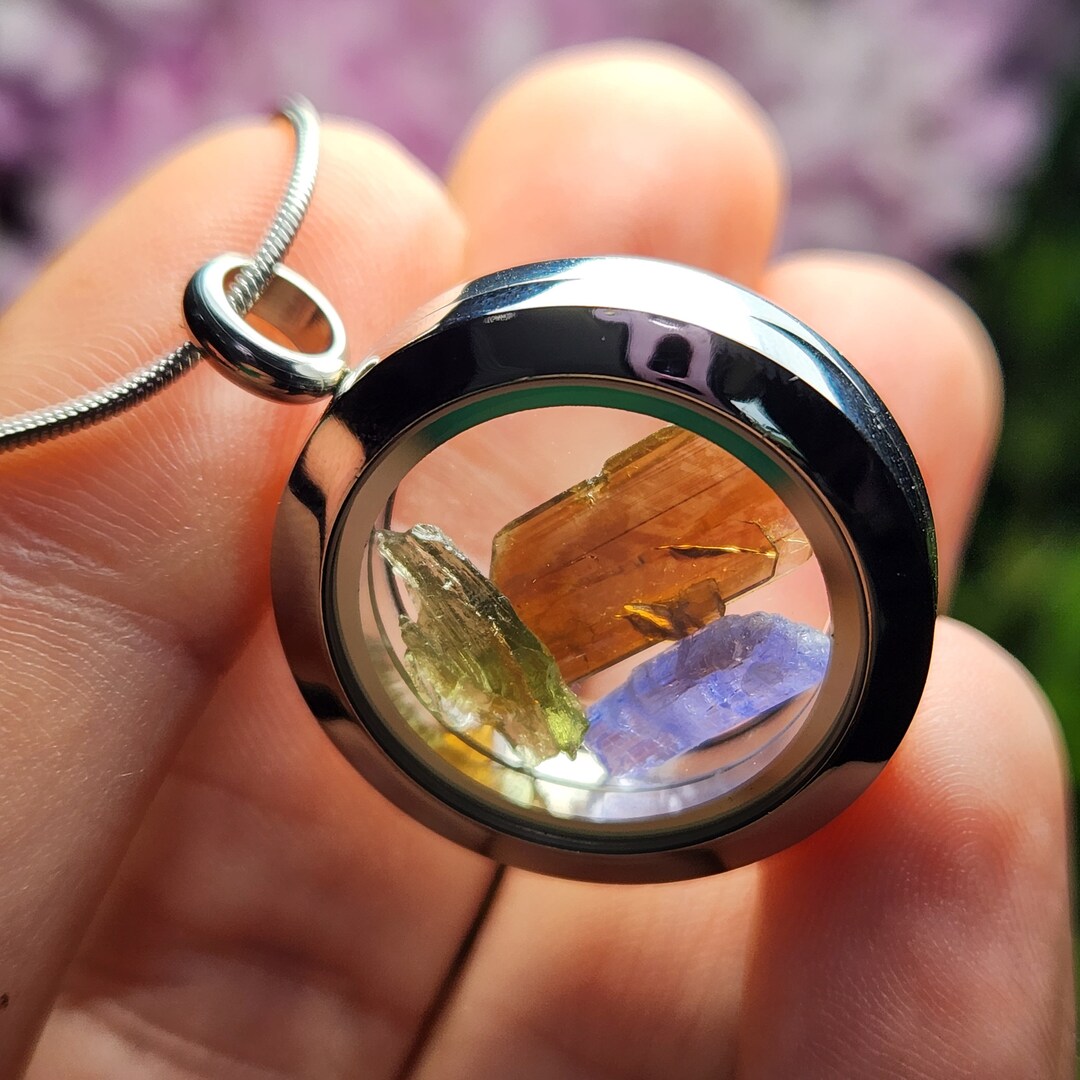 Moldavite / Tanzanite / Brookite / Crystal Pendant / Moldavite Jewelry ...