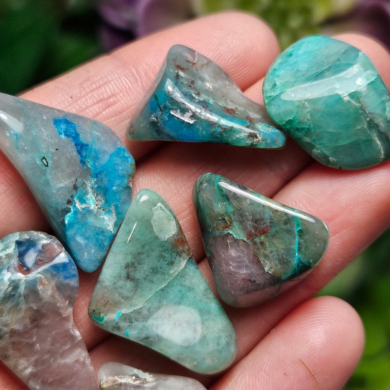 Quantum Quattro Crystal: Tumbled Shattuckite, Malachite, Dioptase - Etsy