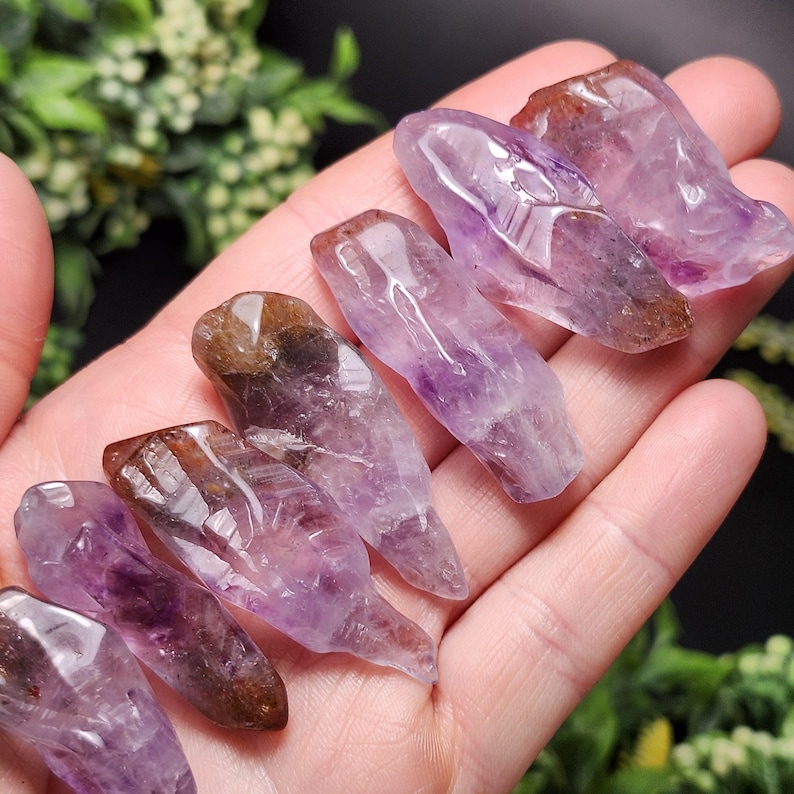 Polished Amethyst Cacoxenite - Melody Stone - Tumbled Stones ...