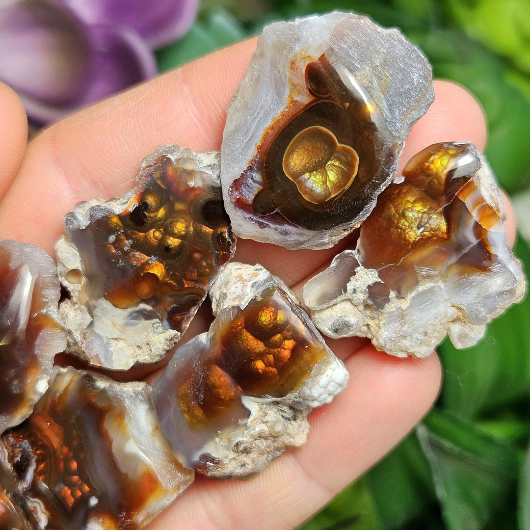 Mexican Fire Agate Specimen, Polished Natural Fire Agate From Mexico - Etsy