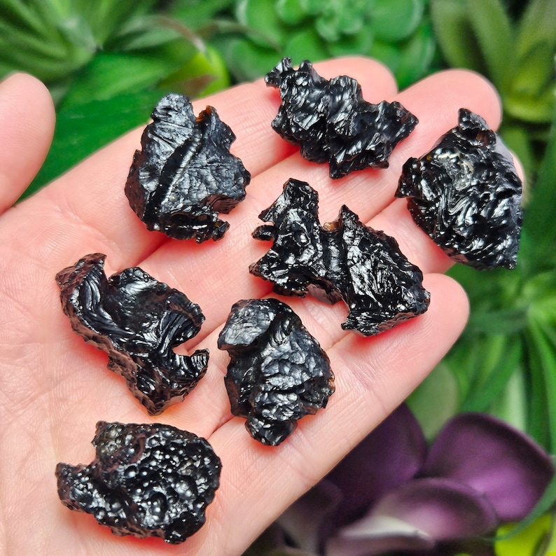 Billitonite Tektite Specimen: Raw Black Impactite Stone - Etsy UK