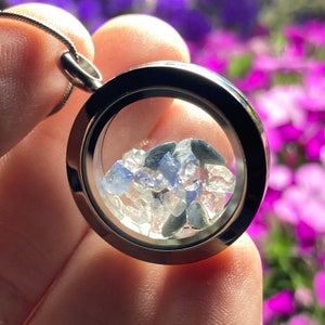 Benitoite Pendant RARE Crystal Benitoite Crystal Herkimer Diamond ...