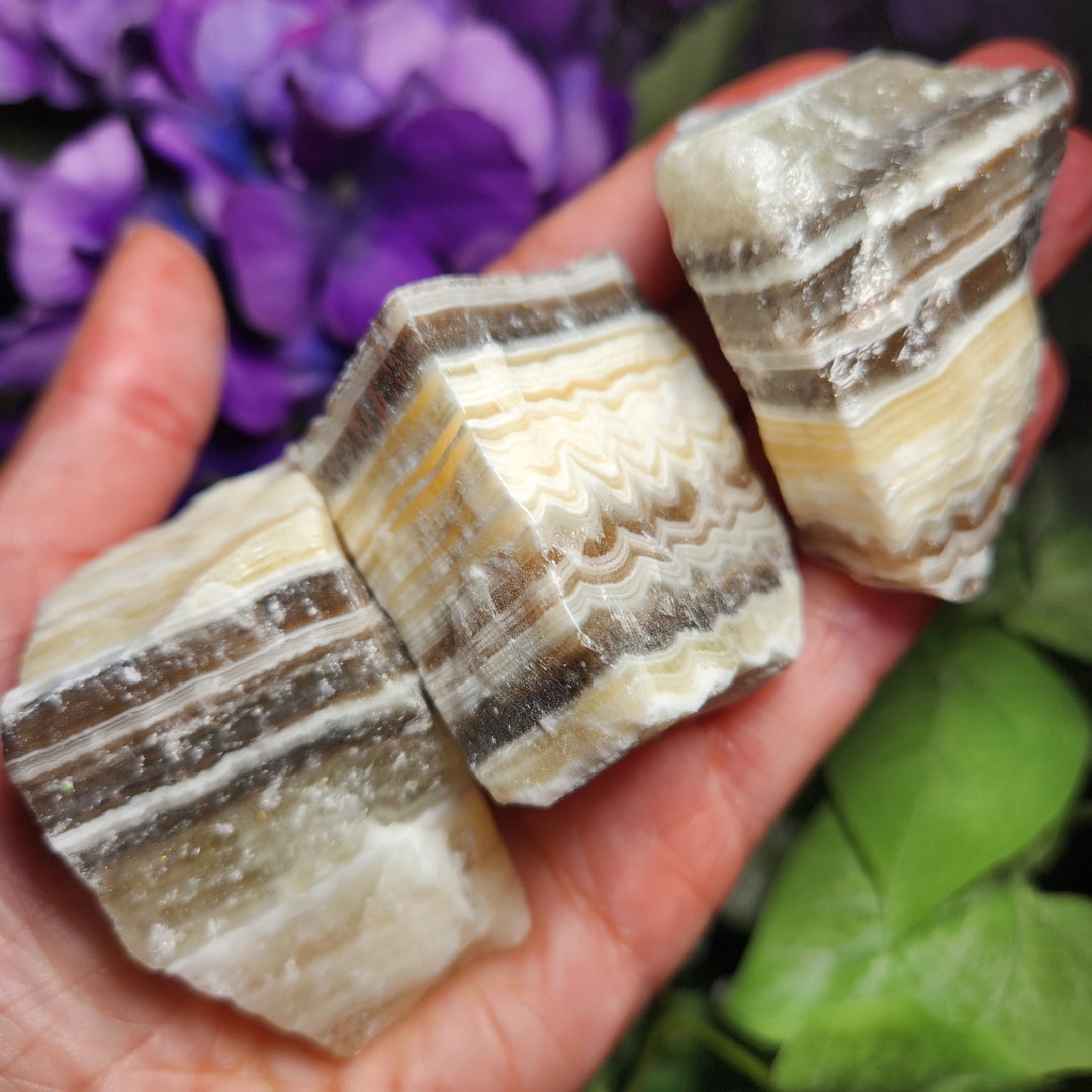 Zebra Calcite Crystal - Striped Calcite Specimen - Zebra Stone - Zebra ...
