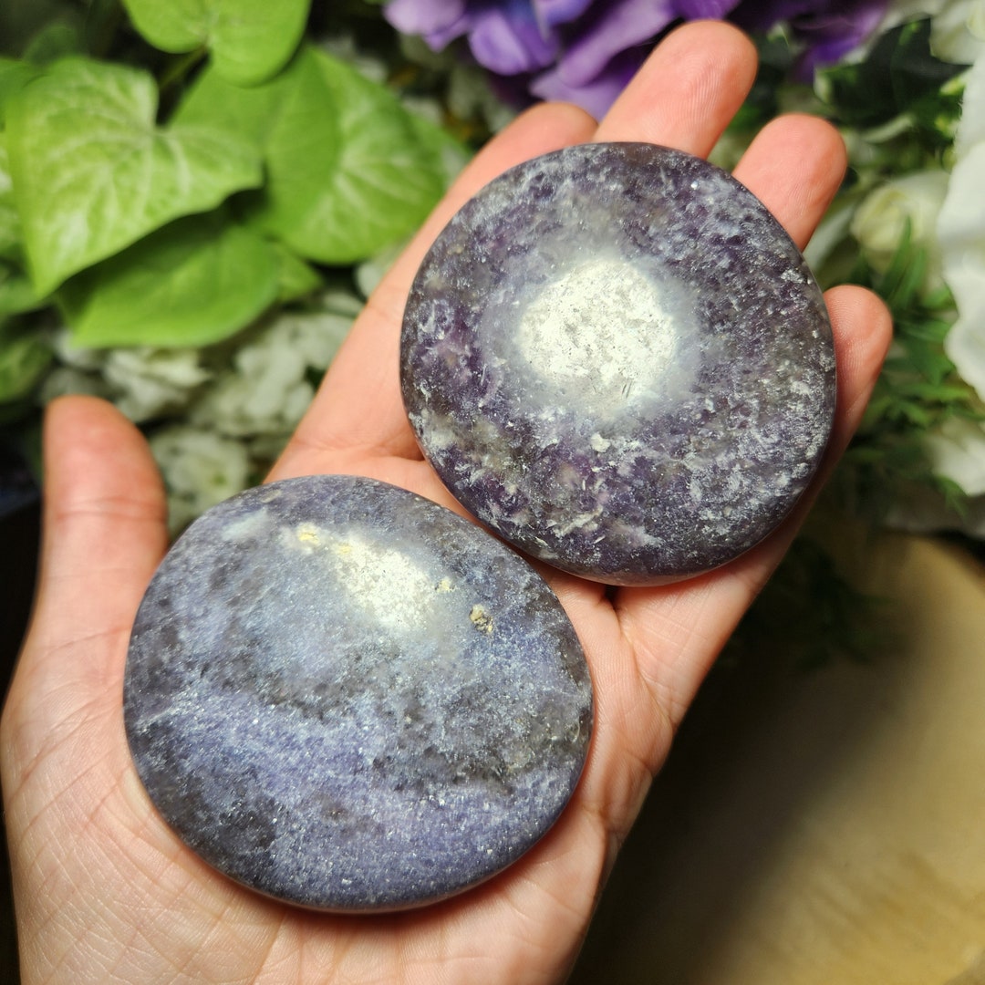 Lepidolite Palm Stone Lepidolite Stone Lepidolite Palmstone Lepidolite ...