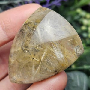 Rutile Hematite Stars in Quartz Palm Stone Rutile Star Golden Rutile ...