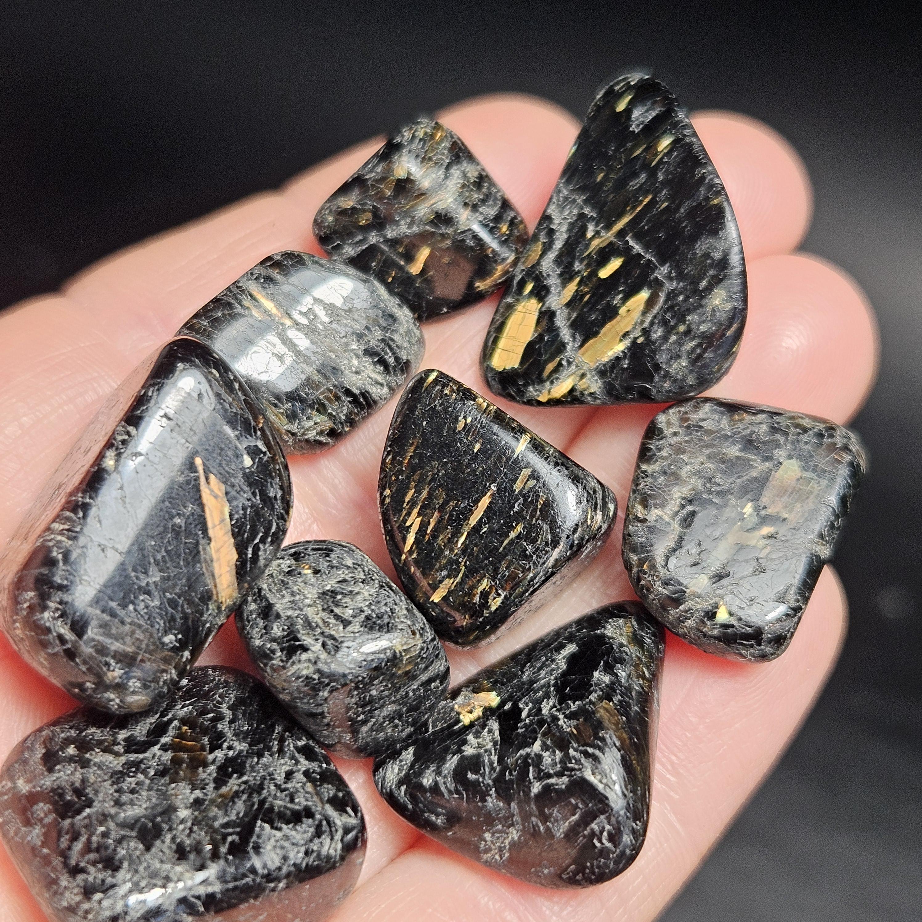 Greenland Nuummite Tumbled Stone, Authentic Nuummite Crystal - Etsy