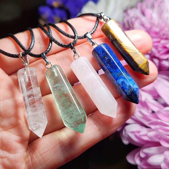 Gemstone Crystal Necklace Crystal Necklace Gemstone Jewelry Crystal Pendant Crystal Point Necklace Gemstone Necklace Etsy Ireland