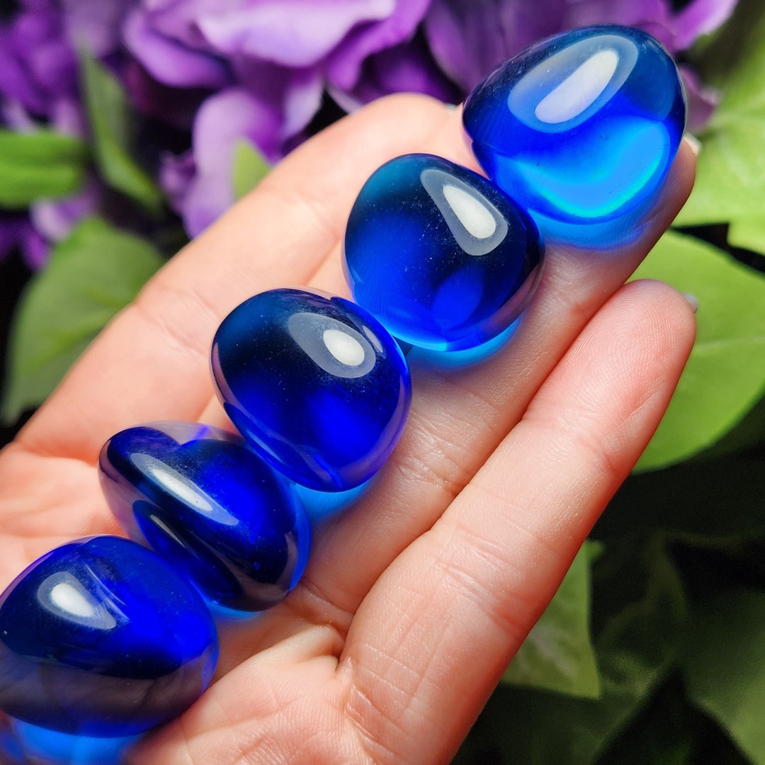 Cobalt Blue Obsidian Crystal - Blue Obsidian - Obsidian Stone - Tumbled ...