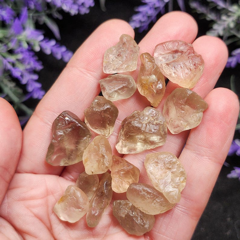 Topacio dorado natural, cristales pulidos por el río - Topacio ...