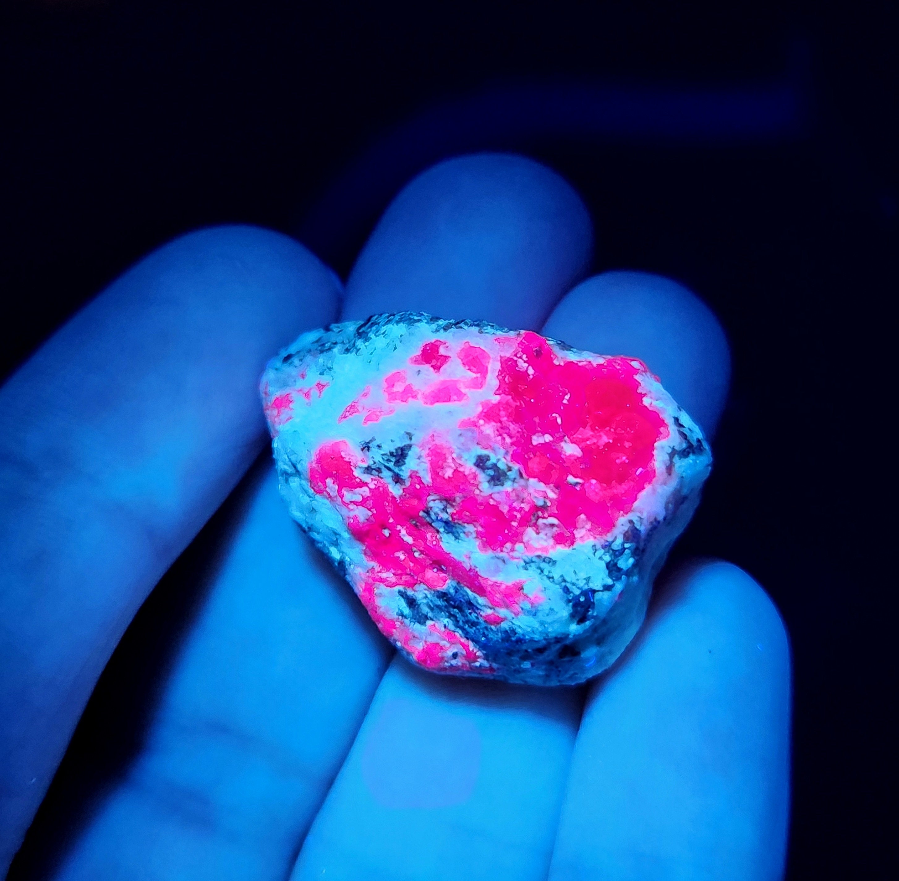 UV Reactive Ruby Crystal Specimen: Rough Ruby Stone in Matrix - Etsy