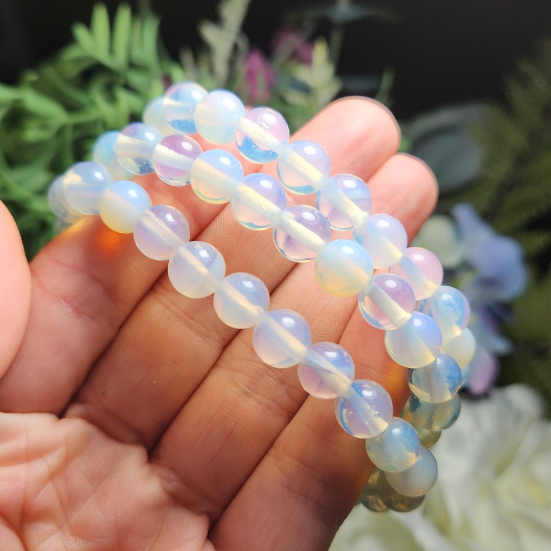 Opalite Bracelet - Crystal Bracelet - Opalite Jewelry - Opalite Beads - Beaded Bracelets ...