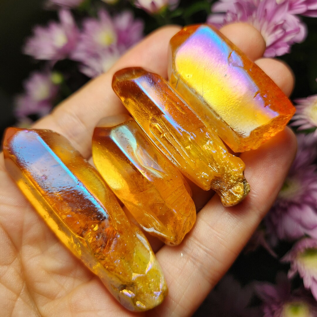 Sunset Aura Quartz Crystal / Aura Quartz / Quartz Crystal / Sunset Aura ...