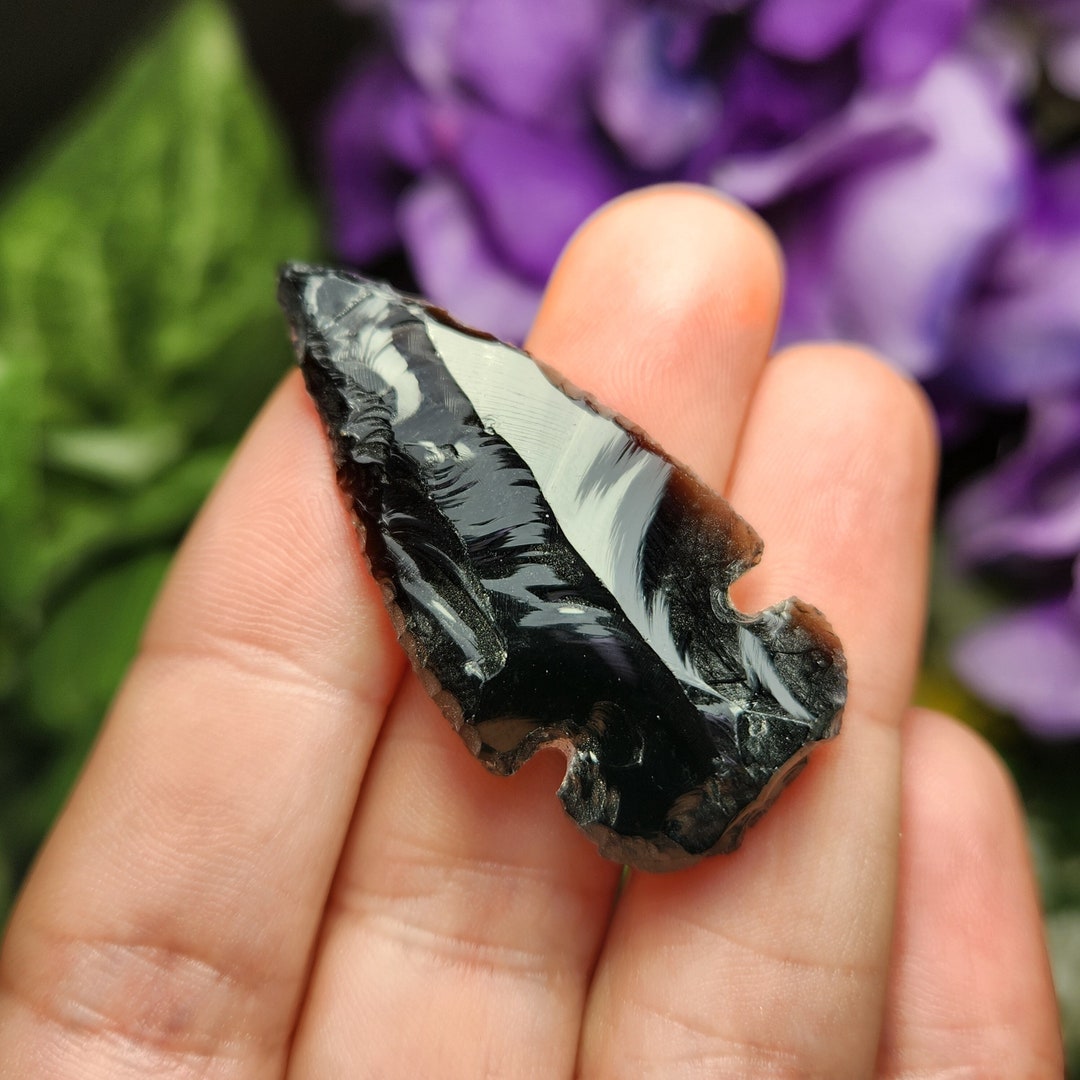 Black Obsidian Arrowhead Specimen: Volcanic Glass Carving - Etsy