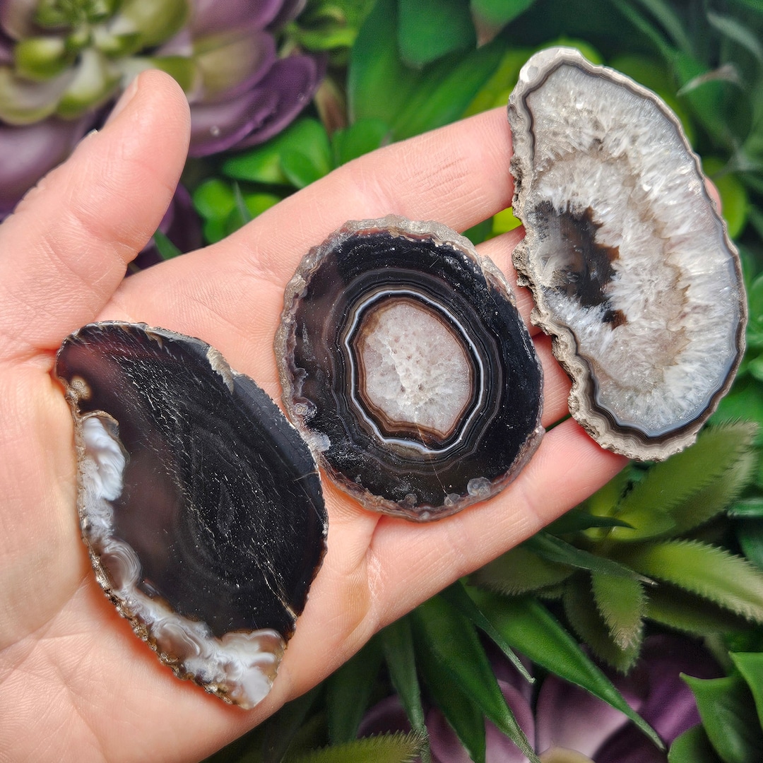 Black Agate - Agate Slice - Agate Geode Slice - Geode Slice - Agate ...
